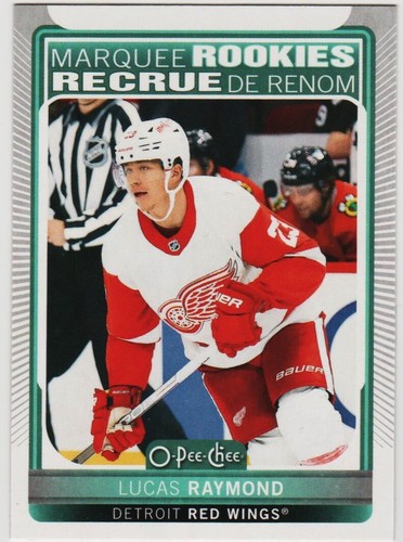 LUCAS RAYMOND RC 21-22 O PEE CHEE MARQUEE ROOKIE CARD # 627 RED WINGS ...