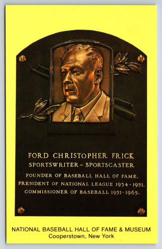 Ford Christopher Frick Unused Cooperstown Baseball Hall of Fame Plaque ...