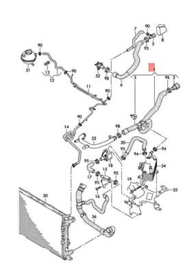 Genuine AUDI Q3 8UB 8UG Coolant Hose With Quick Release Coupling ...