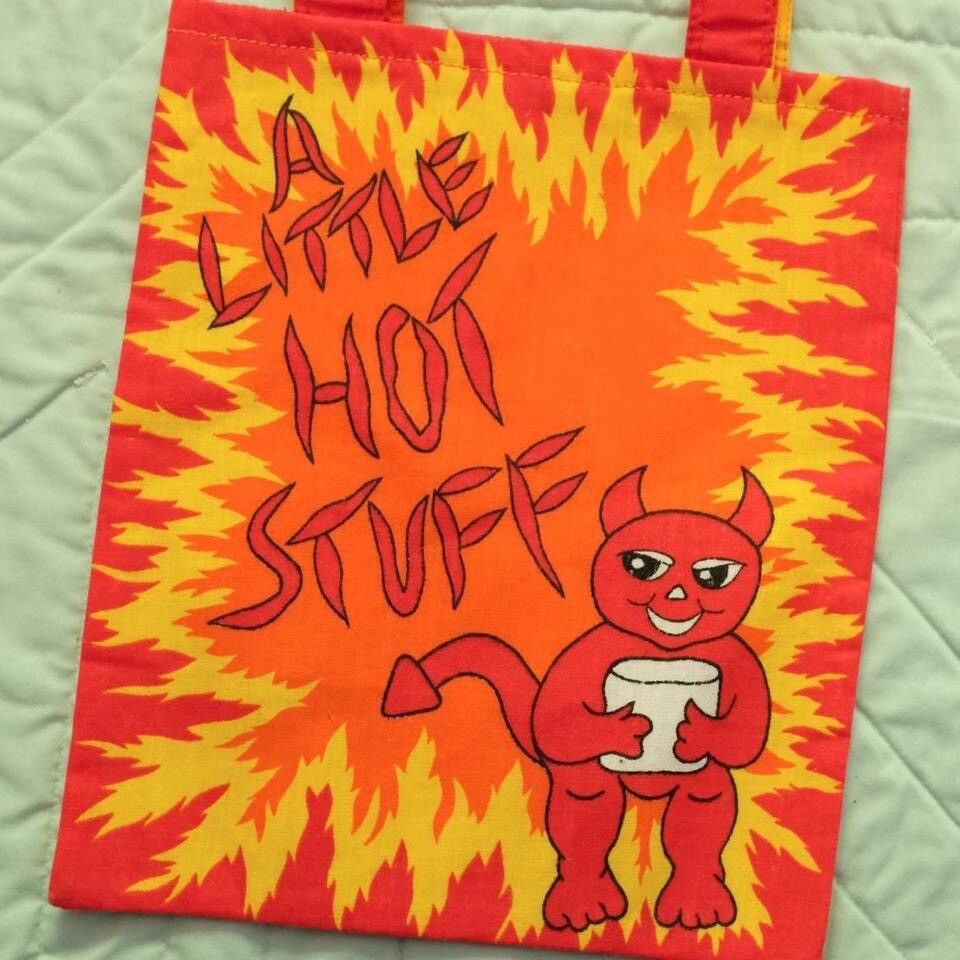 Devil Little Hot Stuff Bag Beautiful Vintage Fire Flames and Devil ...