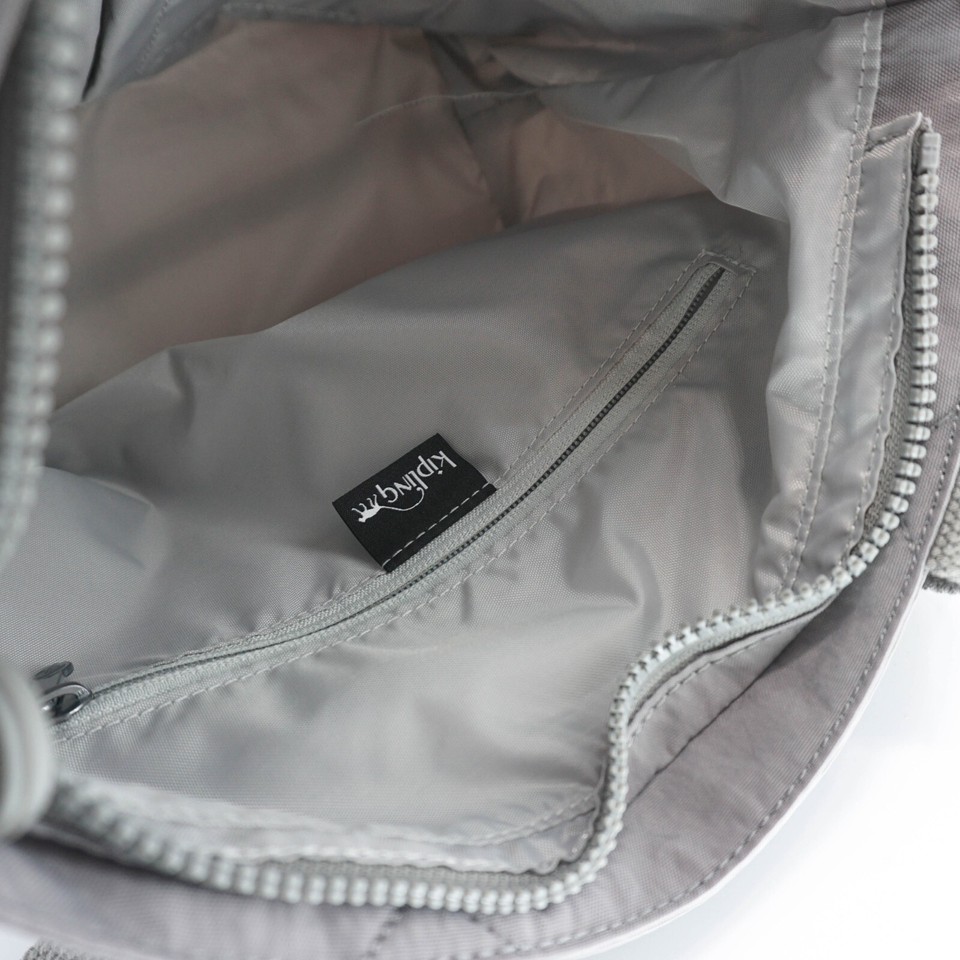 Kipling Miah Crossbody Bag Zip Top Handbag KI9462 Polyamide Cool Grey ...