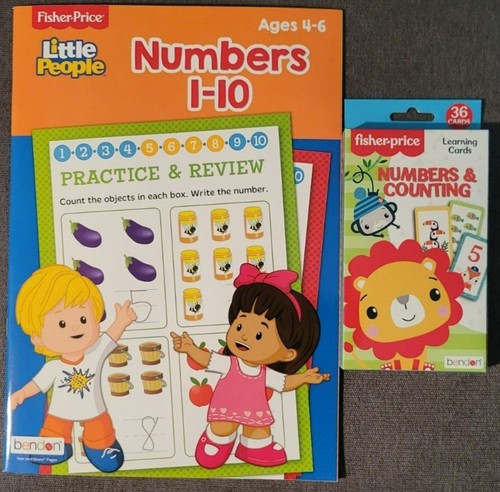 Fisher Price Little People:Numbers 1-10 Activity-WorkBook & Flashcards ...