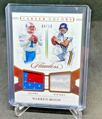 2020 Panini Flawless WARREN MOON Career Colors Dual Jersey Patch Gold ...