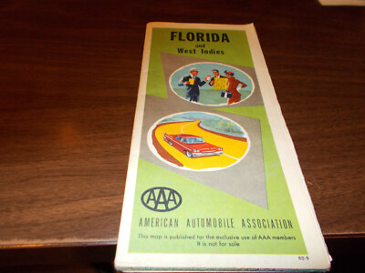 1960 AAA Florida Vintage Road Map | eBay