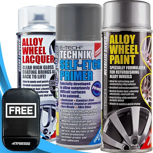 Car Alloy Wheel Paint E-TECH Silver High Gloss Lacquer Primer Spray ...