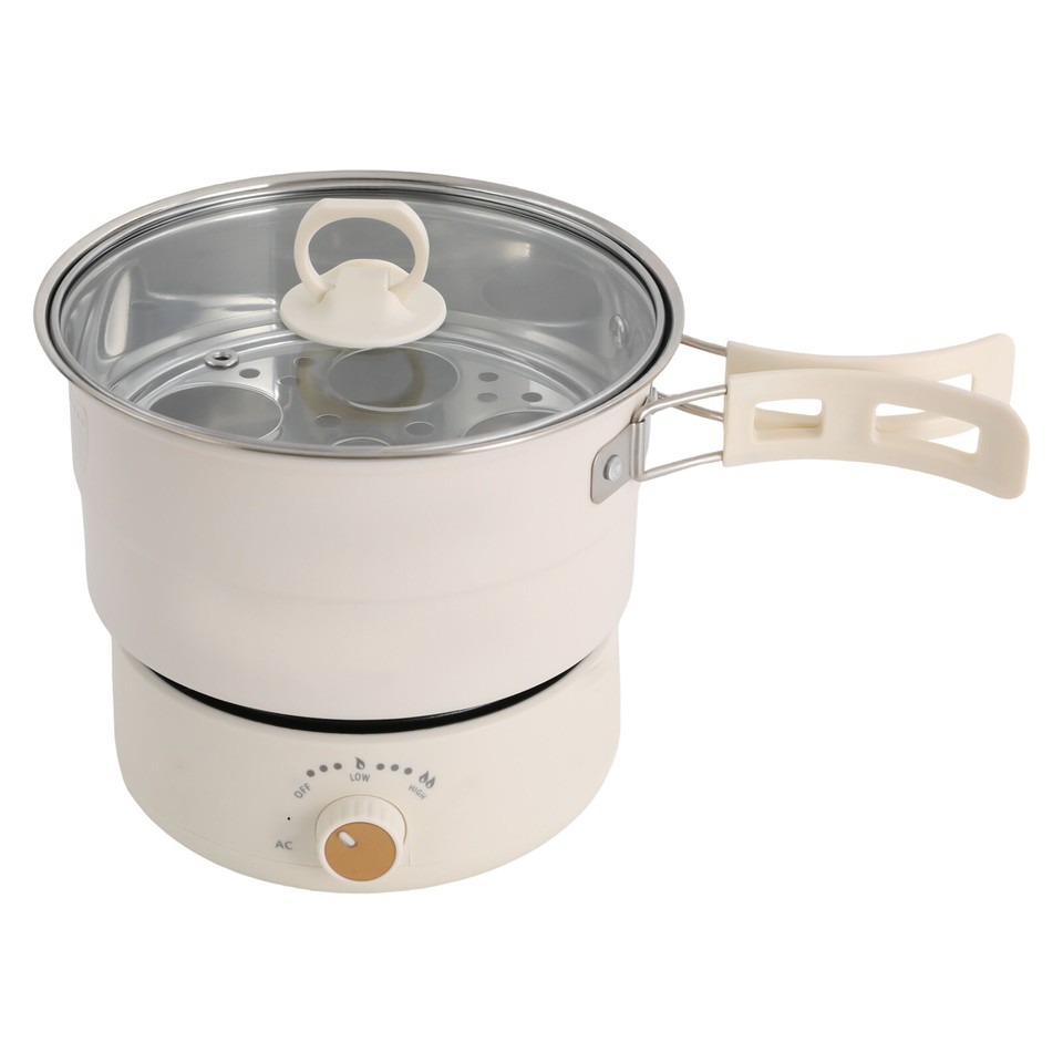 1.6L Mini Hot Pot Multifunction Split Electric Cooker with Steamer 110V ...