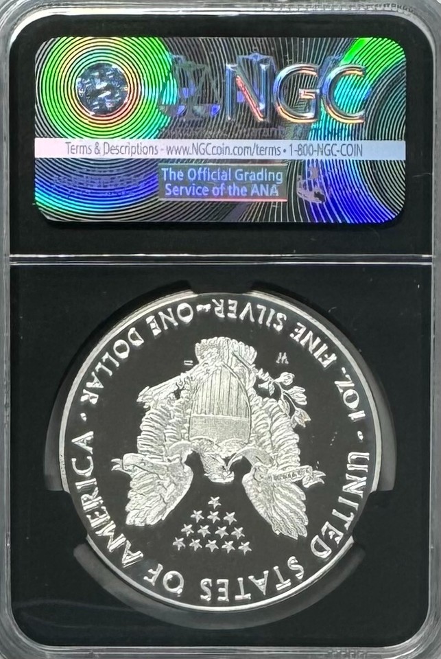 2016-W Silver Eagle, PR 70 Ultra Cameo NGC, Lettered Edge, 30th ...