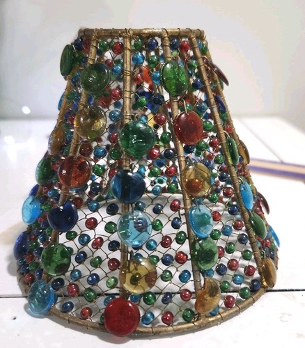 Unique Glass Beaded Lamp Shade Multi Color Small (4 Inches) | eBay