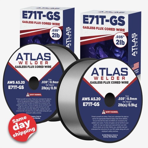 E71T-GS Flux Core Welding Wire .035 - 2lb Spools 2 Pack Gasless MIG ...