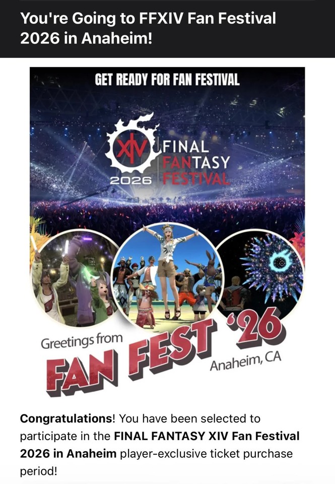 Final Fantasy XIV Fan Festival 2026 Anaheim Ticket | FFXIV Fanfest NA ...