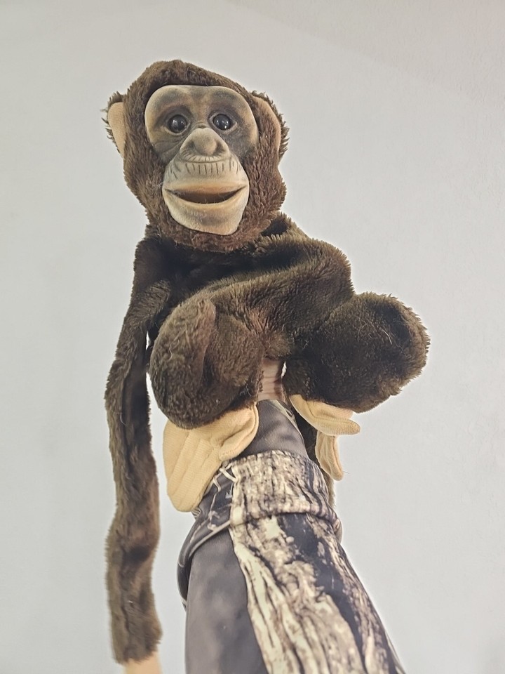 Vintage Hosung Safari Pair Chimp Hand Puppet Full Body Monkey Plush ...