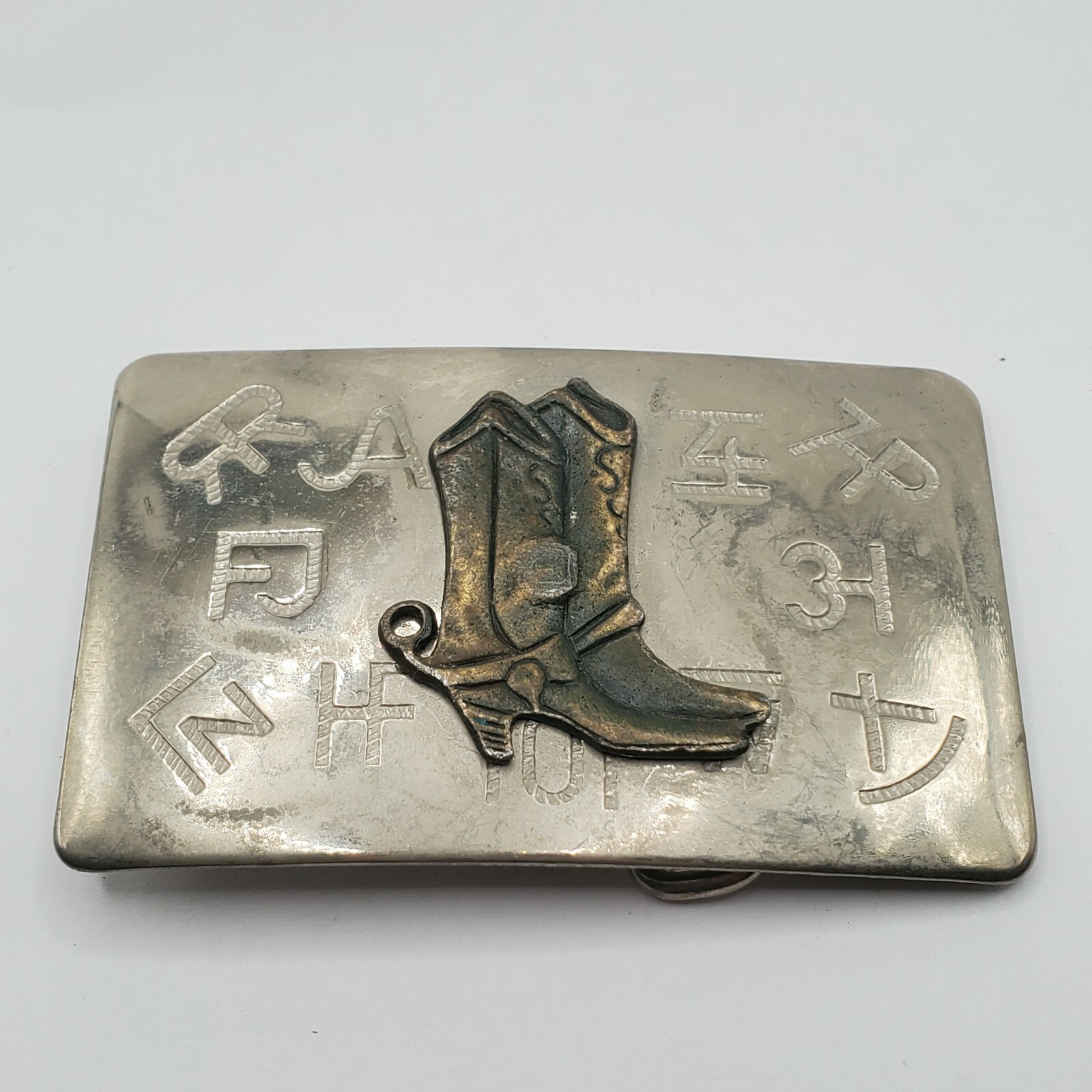 VINTAGE COWGIRL BOOTS BELT BUCKLE WESTERN COLLECTIBLE… - Gem