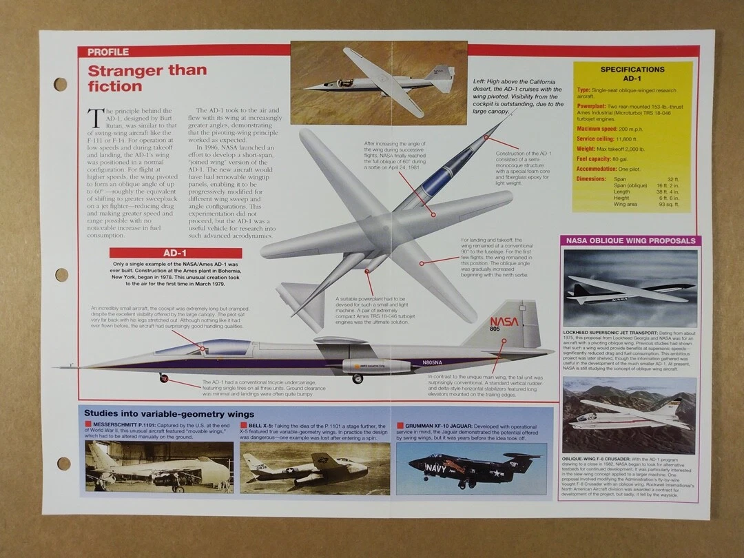 Ames Nasa Oblique Wing Aircraft