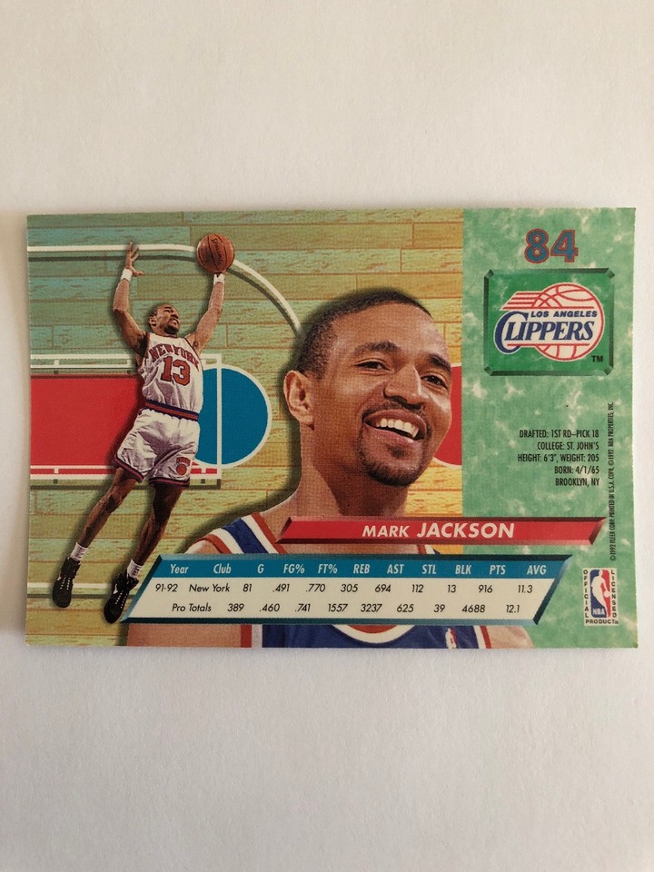 Mark Jackson - NBA Los Angeles Clippers - 92-93 Fleer Ultra Basketball ...