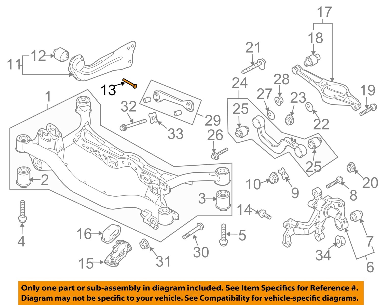 VW VOLKSWAGEN OEM 09-17 CC Rear-Trailing Control Arm Mount Bolt ...