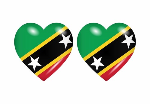 2x Sticker Flag Heart Sna Saint St Kitts Nevis | eBay