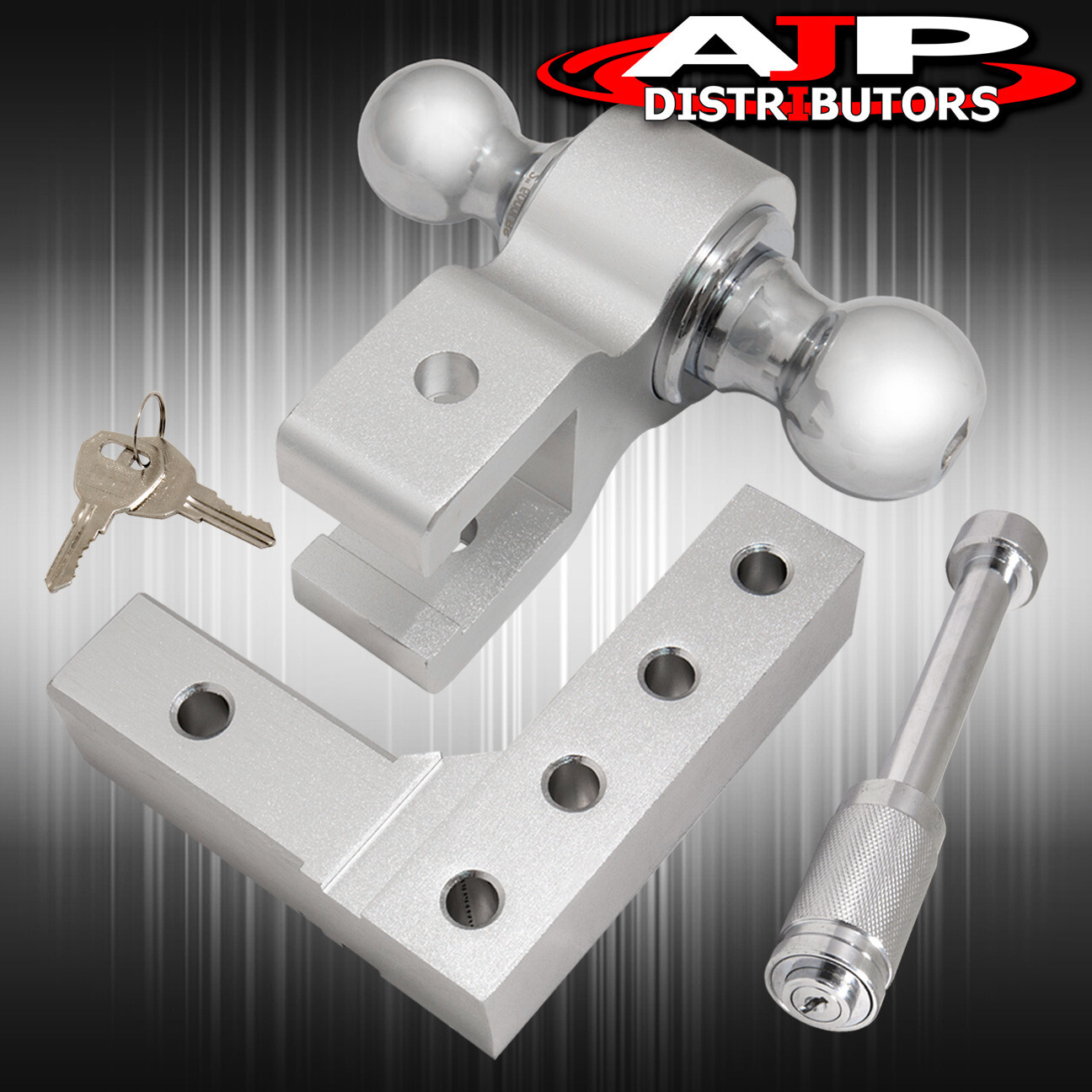 Universal 2" Hitch 6" Drop Trailer Towing Reciever Heavy Duty Dual Ball ...