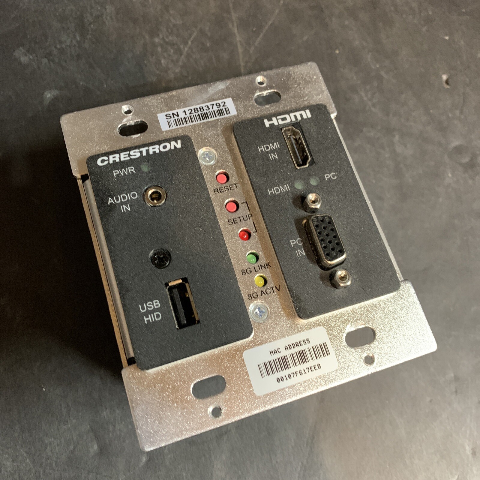 CRESTRON DM-TX-200-C-2G-B-T WALL PLATE DIGITALMEDIA TRANSMITTER BLACK ...