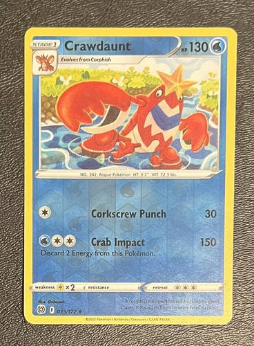 Pokémon TCG Crawdaunt Brilliant Stars 033/172 Reverse Holo Uncommon ...