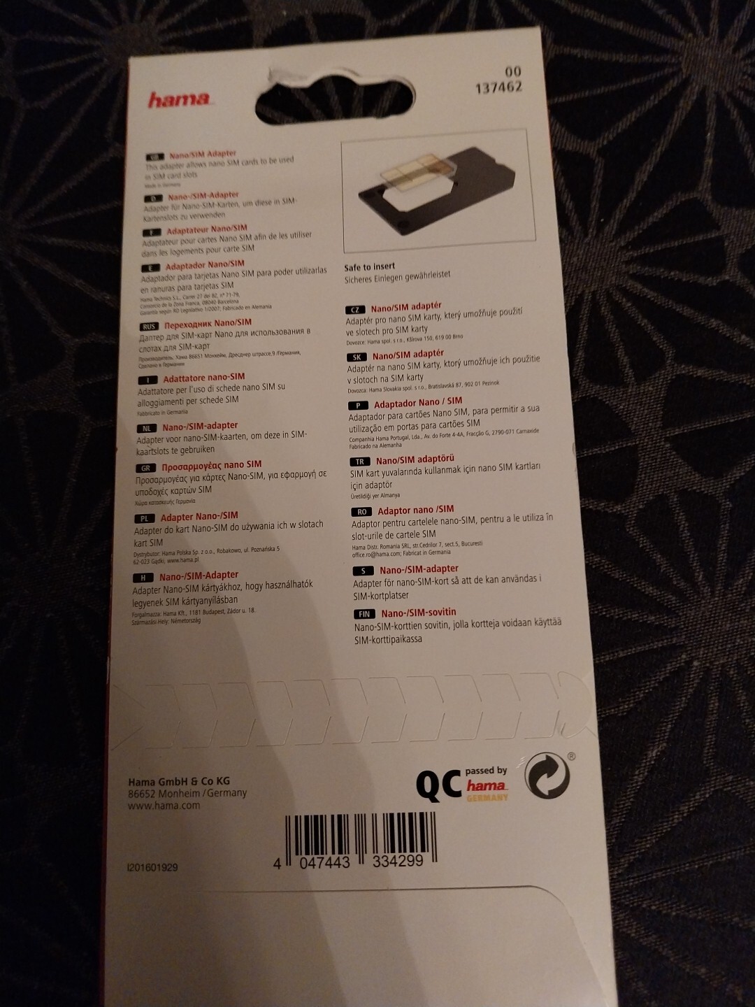 HAMA 00137463 Adapter für Flash-Speicherkarte SIM incl. Nadel | eBay