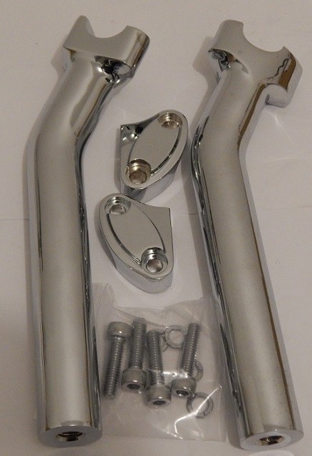Harley Chrome Handlebar Risers 9-1/2" Pullback Custom Use Mid-USA 41010 ...