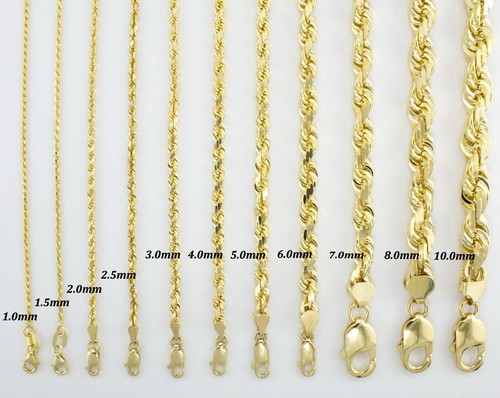 10K Real Authentic Yellow Gold 4mm 9" Hollow Rope Chain Link Bracelet ...