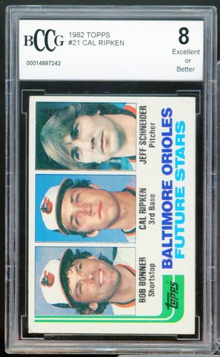 1982 Topps #21 Cal Ripken Rookie Card BGS BCCG 8 Excellent+ ...
