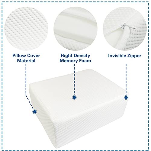 Cube Memory Foam Pillow For Side Sleepers Thickness 4" Ergonomic Memory ...