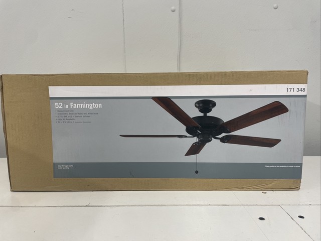 Hampton Bay Farmington 52 In. Indoor Natural Iron Ceiling Fan for sale ...
