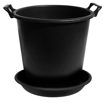 Large Plant Pot Plastic Planter with Handles | Optional Saucers | 30 ...