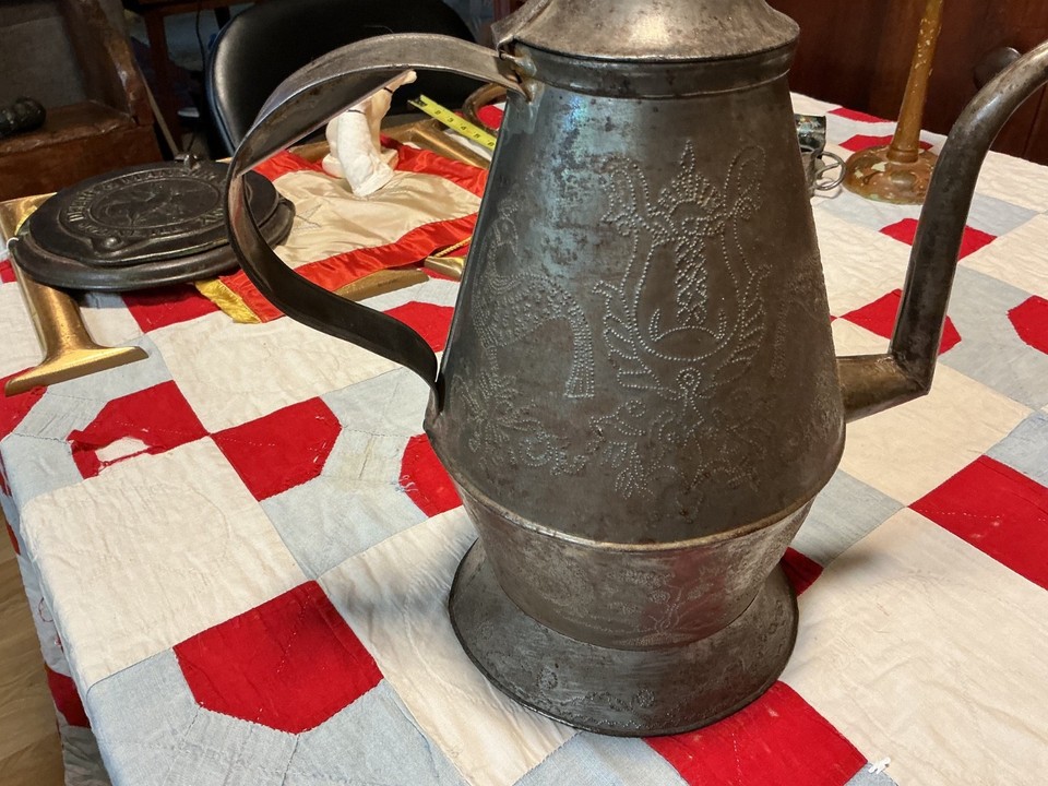 Punched tin tea pot attributed to John Shade circa 1835 | eBay