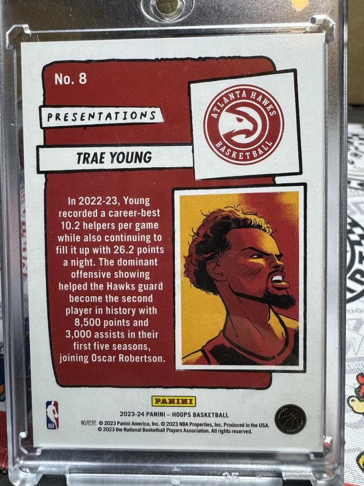 2023 Hoops Premium Stock Trae Young Presentations Prizm #8 🔥 CASE HIT ...