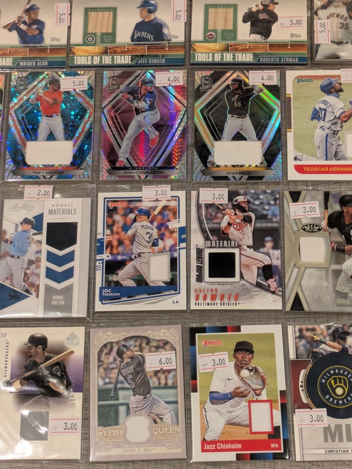 HUGE 42 MLB Baseball Card Memorabilia Relic Patch Jersey Bat Game Used ...