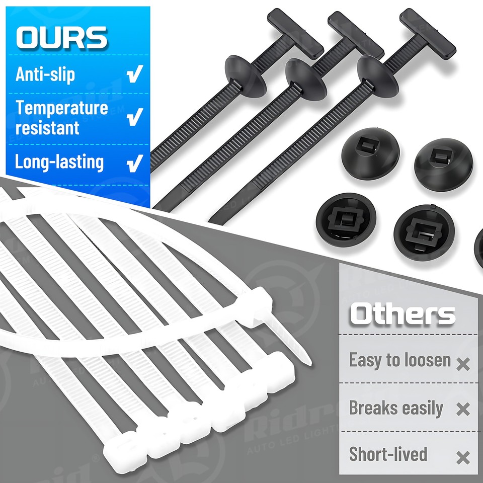 100PCS Nylon Universal Cable Tie Buckle Self-Locking Nylon Zip Ties ...