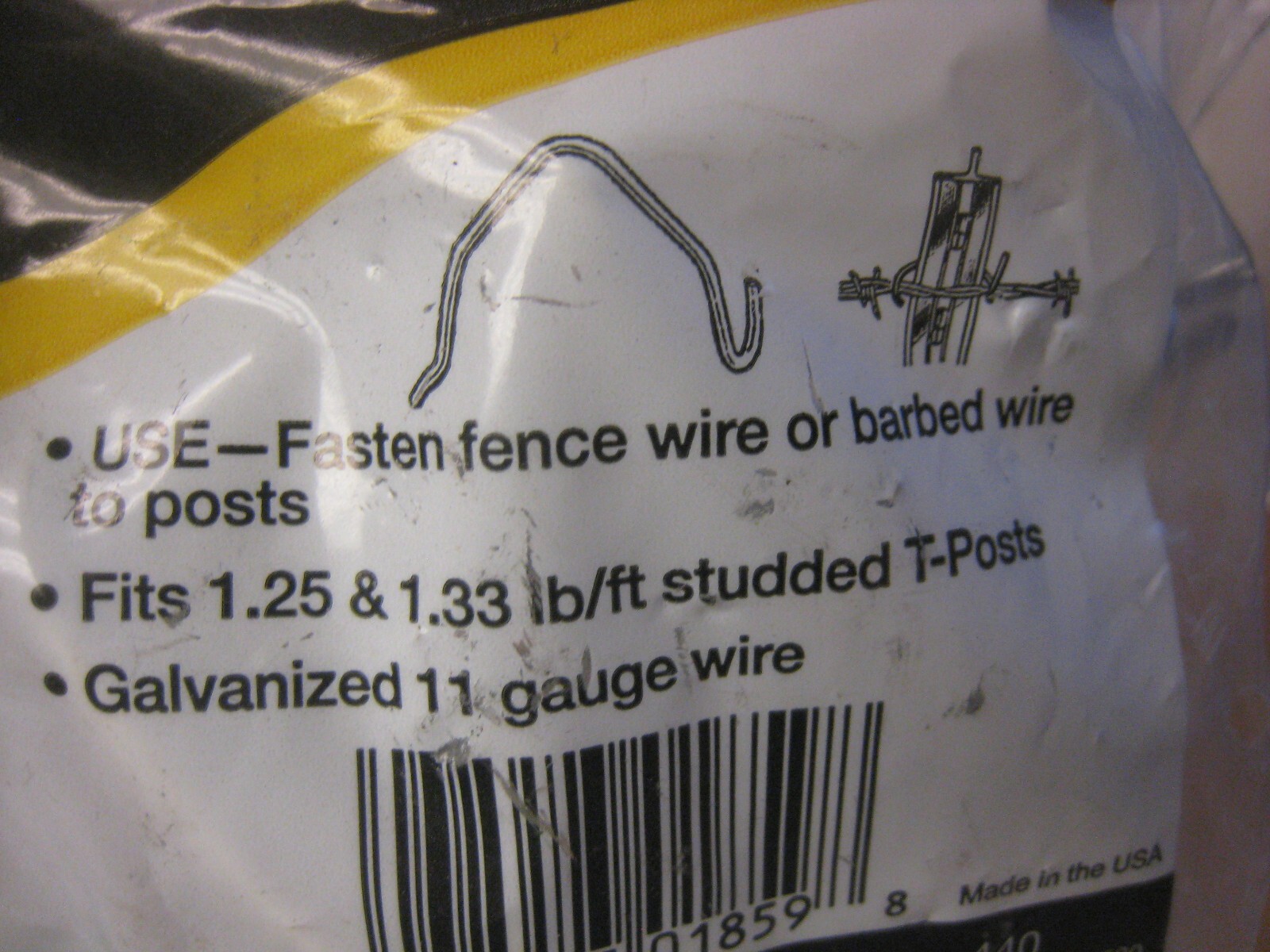 Dare 11 Ga. Galvanized # 4400Made USA Spring Steel T-Post Clip (25-Pack ...
