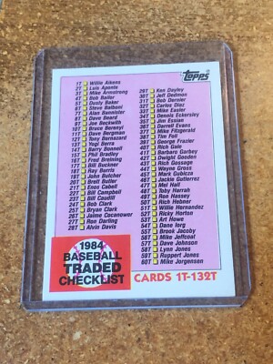 1984 Topps Traded Baseball # 132T Traded Checklist Unused | eBay