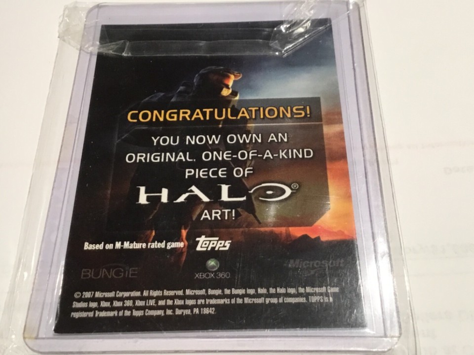 Halo Trading Card 2007 Topps Authentic Artist Sketch JKM RARE 1/1 Blue ...