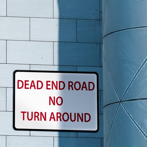 Horizontal Metal Sign Dead End Road No Turn Around Traffic Temporary ...