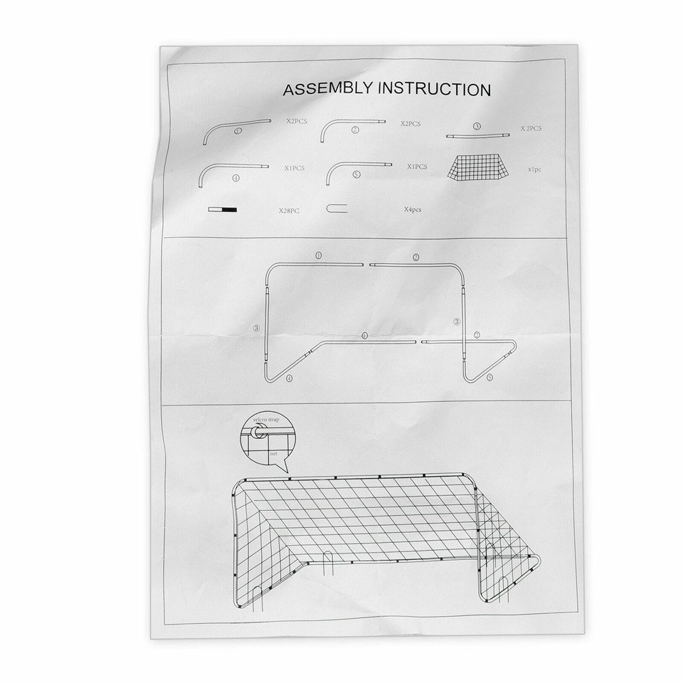 6x4 FT Portable Steel Frame Soccer Goal Net Football Sports Training ...