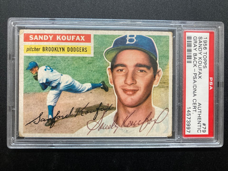1956 Topps Sandy Koufax Autograph PSA/DNA #79 Rare Sand Variation 1/1 ...
