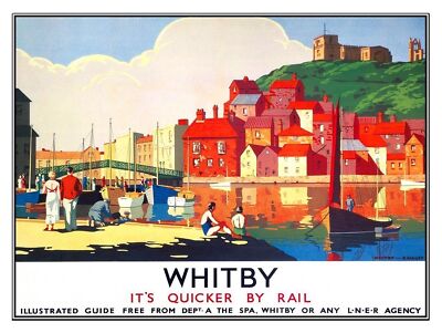 Whitby by train Plaque Retro Art poster metal sign vintage sign tin ...