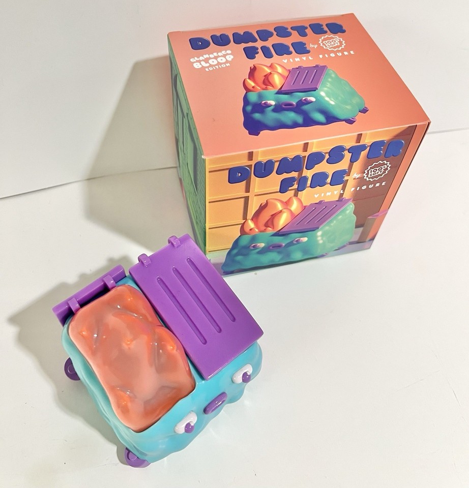 100% Soft Dumpster Fire GlanderCo Bloop Blob Art Vinyl Figure Kawaii | eBay