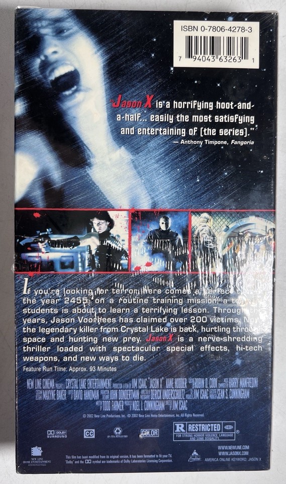 BRAND NEW Jason X 2001 VHS SEALED w/ WATERMARKS Slasher Horror | eBay