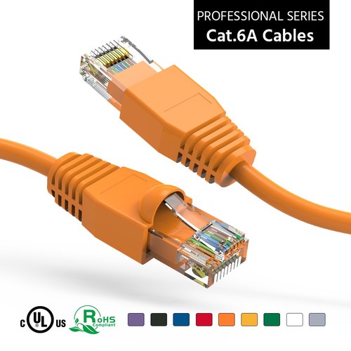 7Ft CAT6A UTP Ethernet Network Booted Cable Orange | eBay