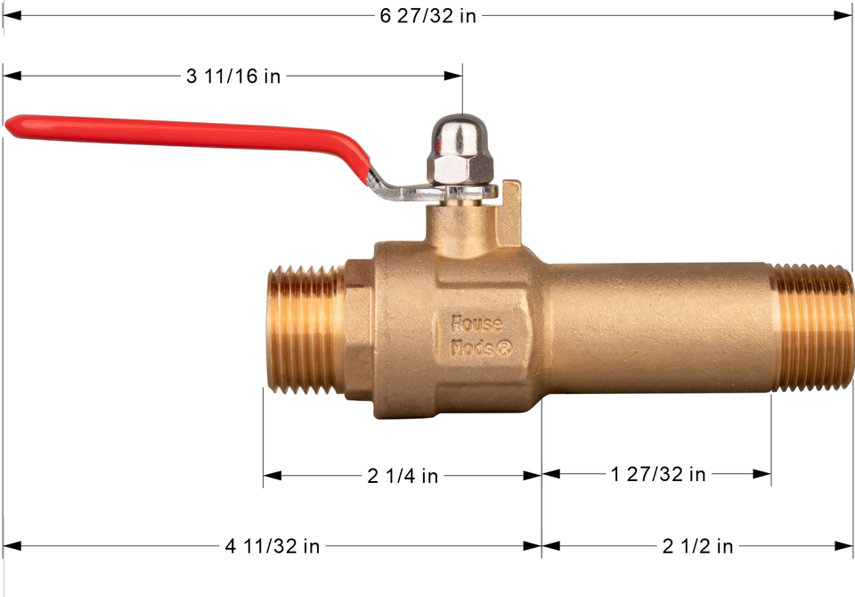 House Mods HMP012-R Full Port Water Heater Straight Drain Flush Valve ...