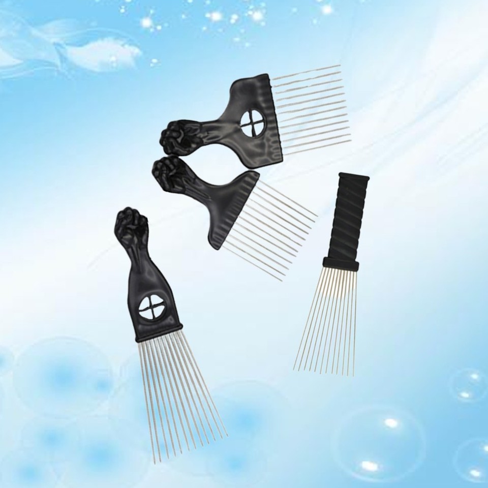 4Pcs Rat-Tail Comb Steel Wire Clip Comb Barber Tool Hairdressing ...