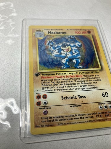 1999 MACHAMP - 1st Edition Holographic Foil POKEMON Card 100 HP 8/102 ...