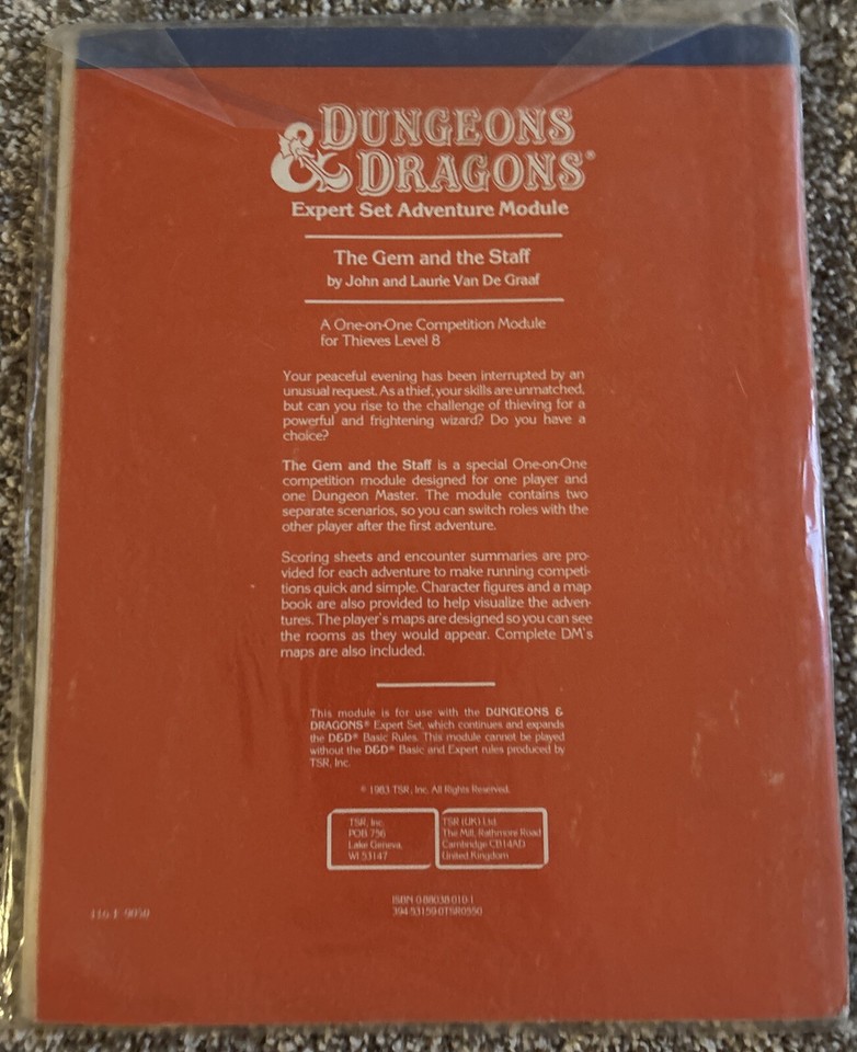1983 The Gem And The Staff O1 9050 D&D Expert Set Adventure First Printing | eBay