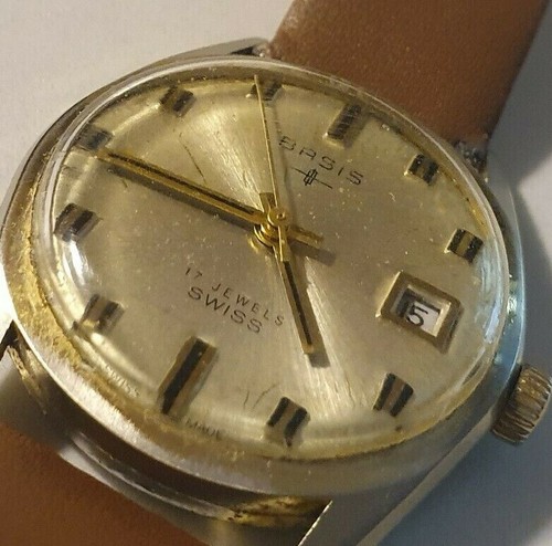 Vintage 1960 Swiss Mechanical "BASIS" Mod SuperFlat Men's Watch Working ...