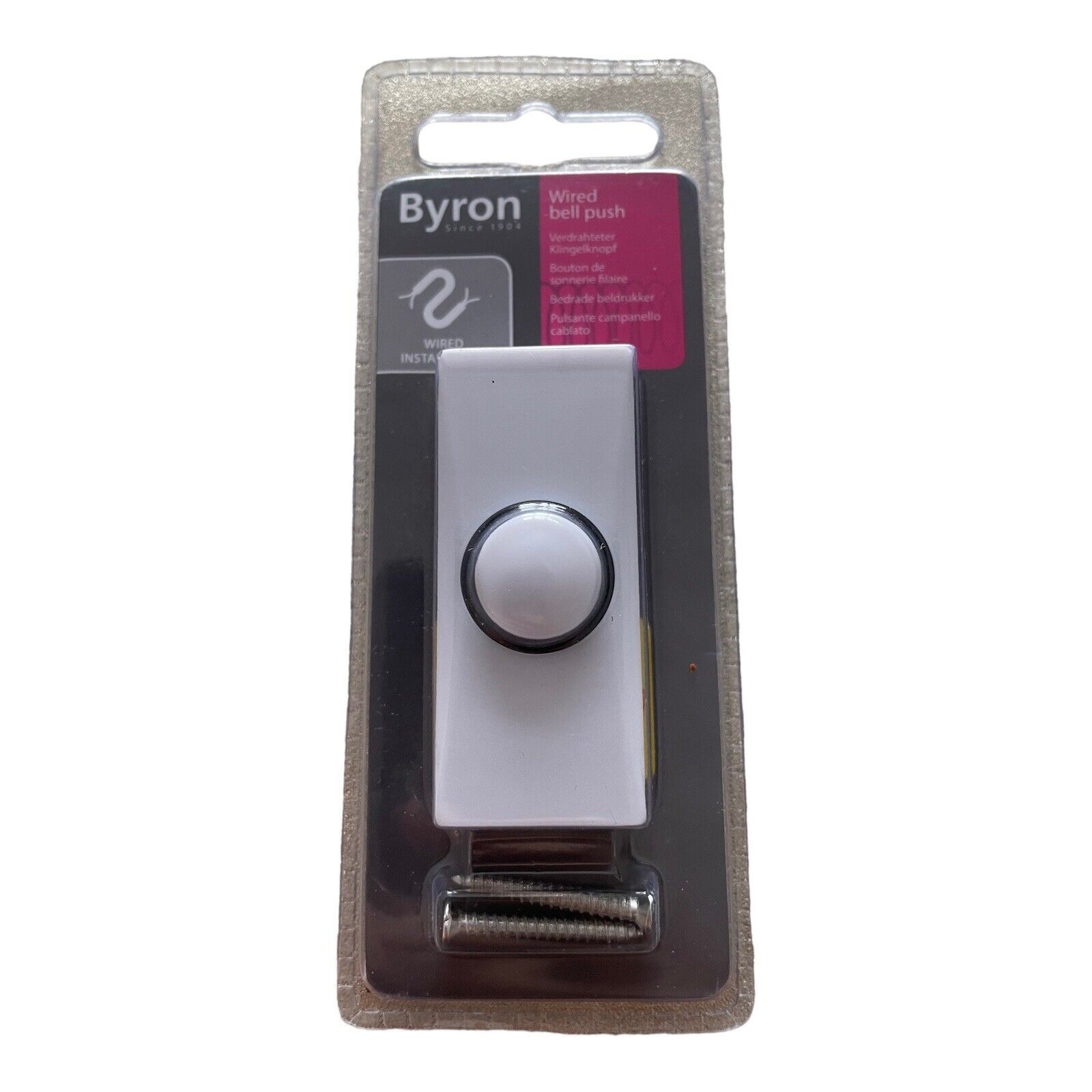 Door Bell Push Button White Illuminated/Lit or Unlit - Wired - Byron ...